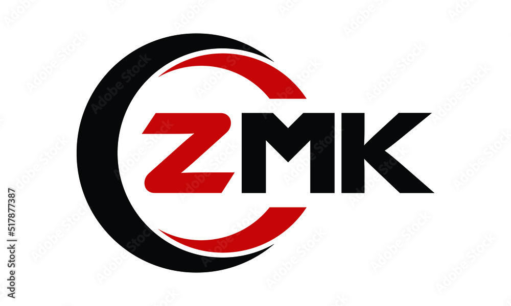ZMK swoosh three letter logo design vector template | monogram logo ...