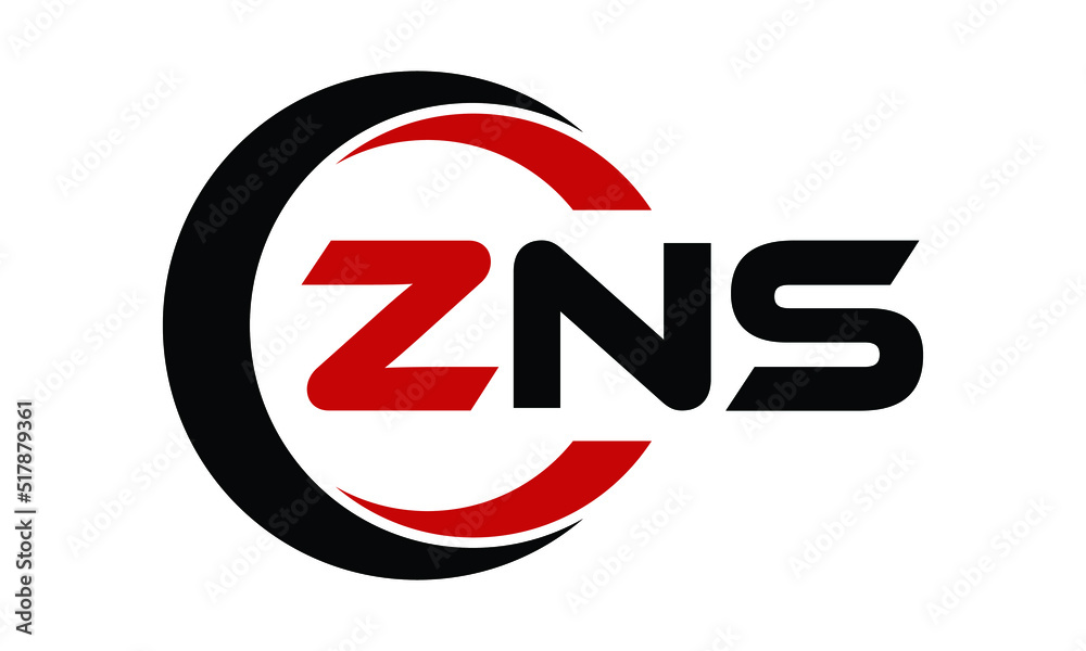 ZNS swoosh three letter logo design vector template | monogram logo ...