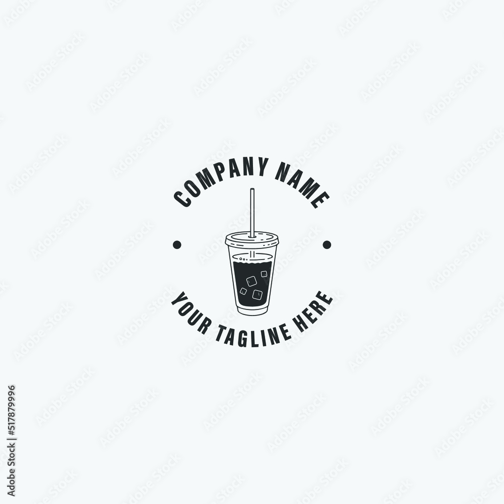 Drink cup packaging soft logo icon vector image. Cold drinks logo ...