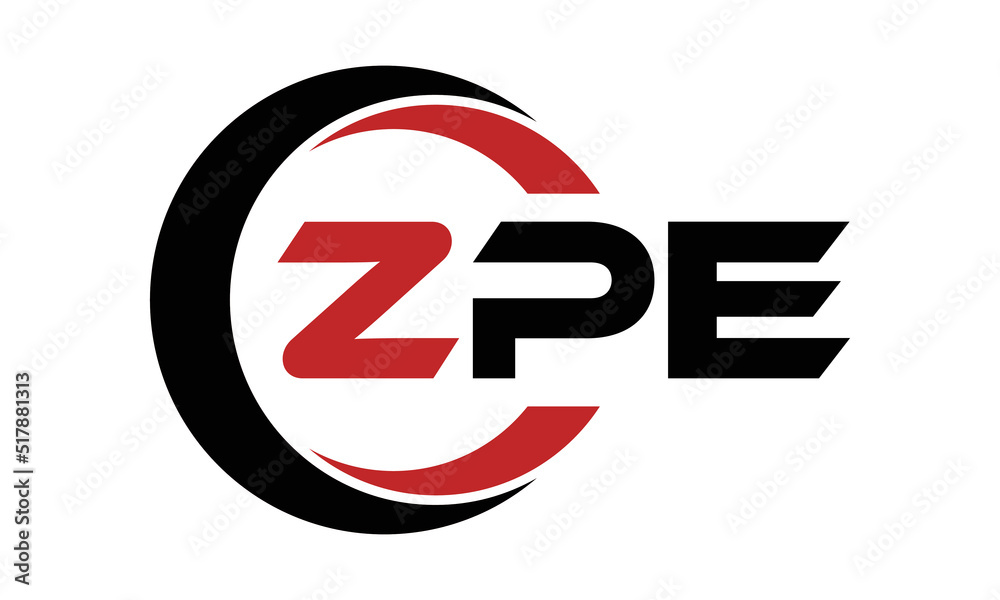 ZPE swoosh three letter logo design vector template | monogram logo ...