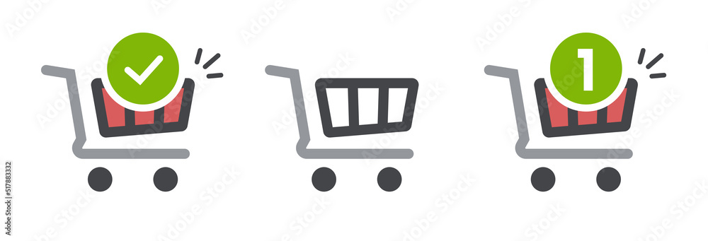 Shopping cart icon vector empty line outline art and ecommerce shop ...