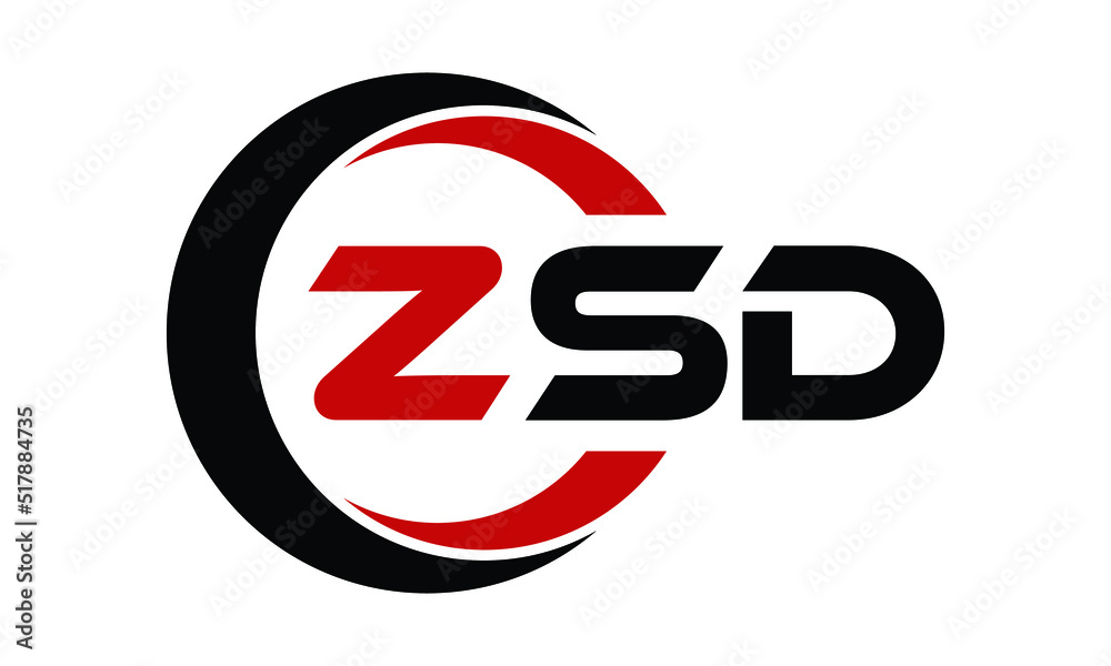 ZSD swoosh three letter logo design vector template | monogram logo ...
