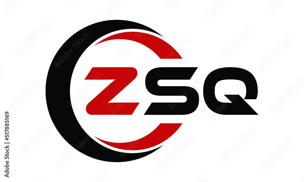 ZSQ swoosh three letter logo design vector template | monogram logo ...