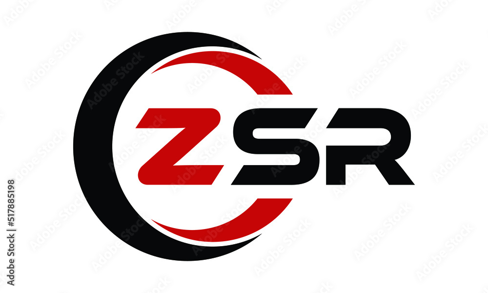 ZSR swoosh three letter logo design vector template | monogram logo ...