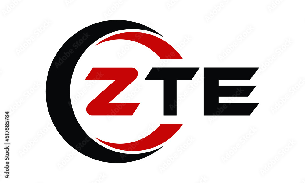 ZTE swoosh three letter logo design vector template | monogram logo ...
