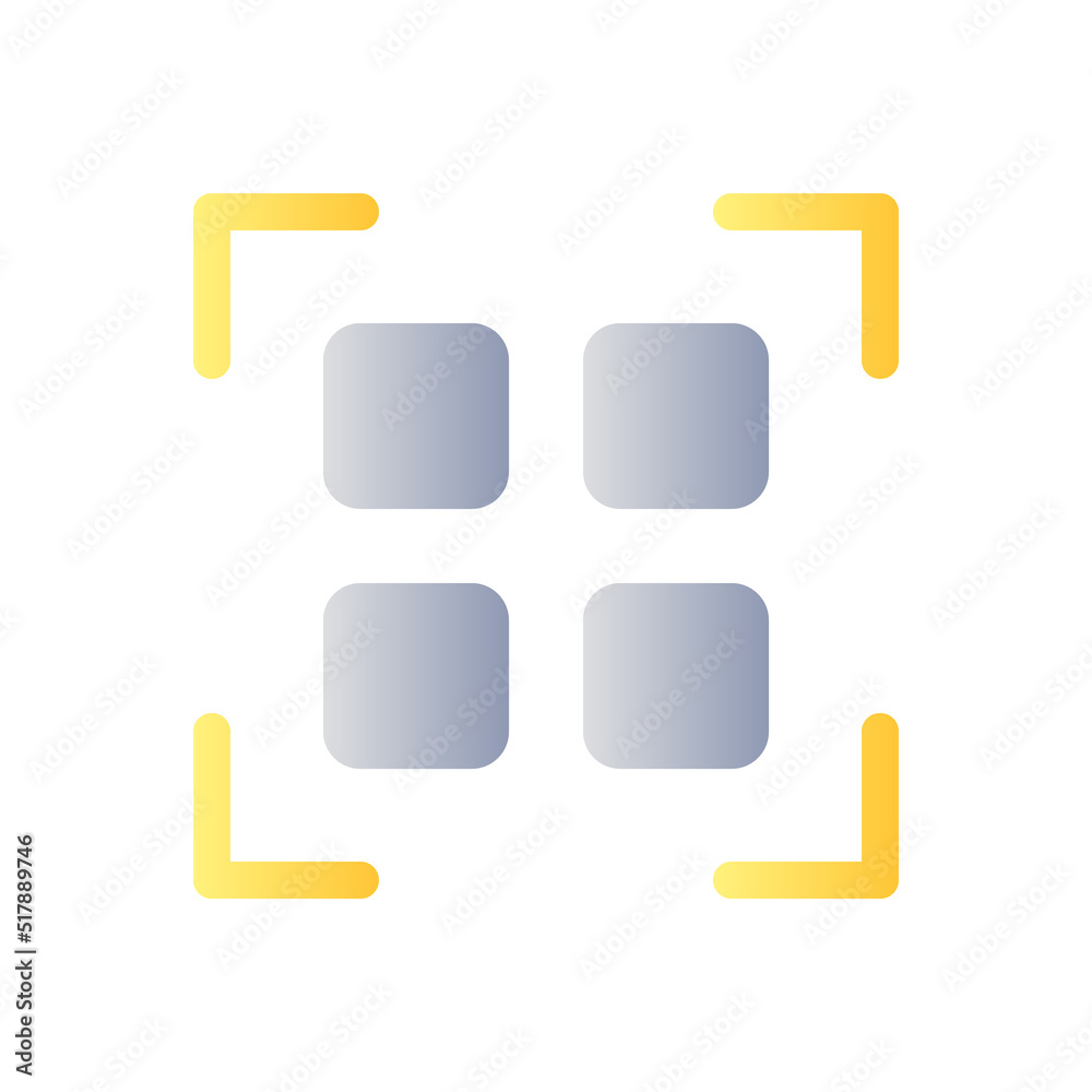 Scan qr code flat gradient color ui icon. Decode digital information with smartphone. Select all ...