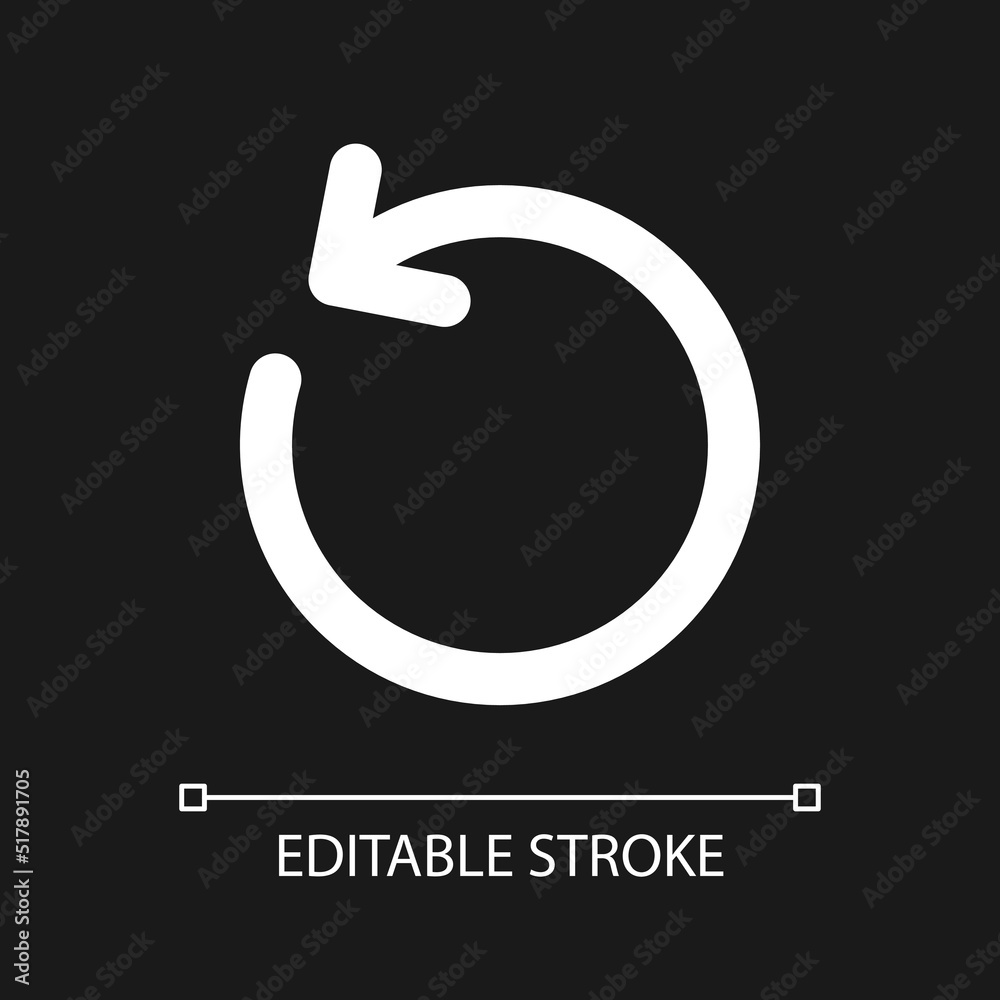 Turn pixel perfect white linear ui icon for dark theme. Rotating arrow ...