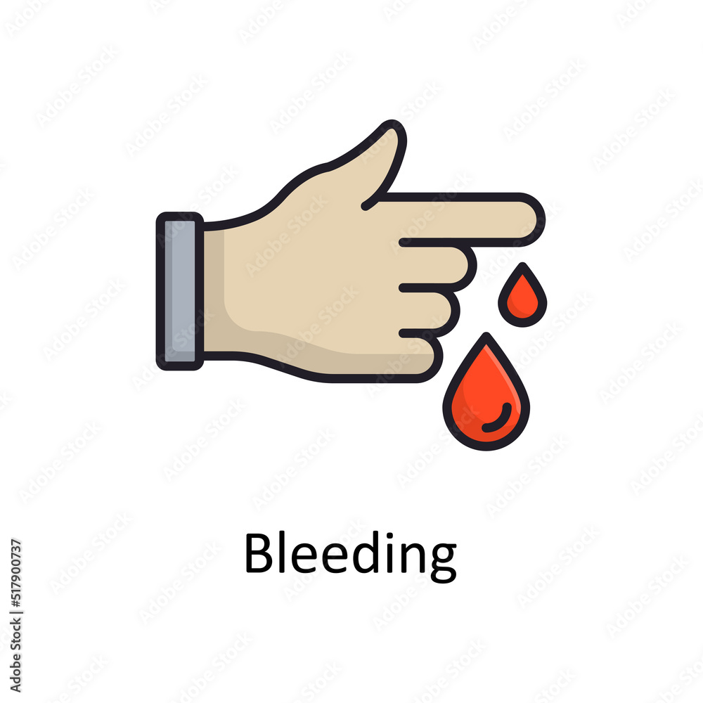 Bleeding vector Filled Outline Icon Design illustration. Medical Symbol ...