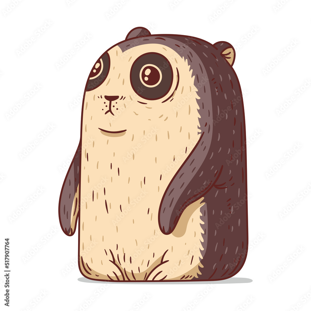 A Monkey, isolated vector illustration. Bengal slow loris. Cute cartoon ...