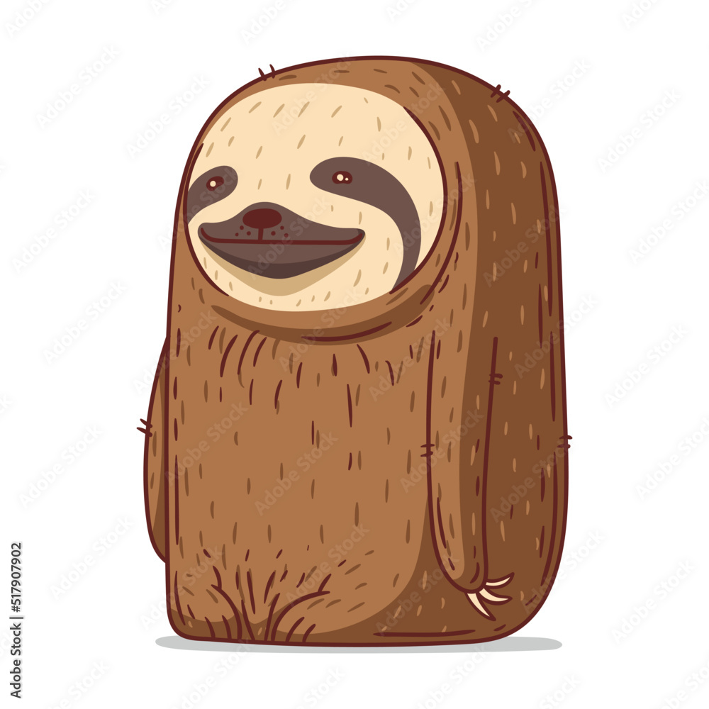 Vecteur Stock A Sloth, isolated vector illustration. Folivora. Cute ...