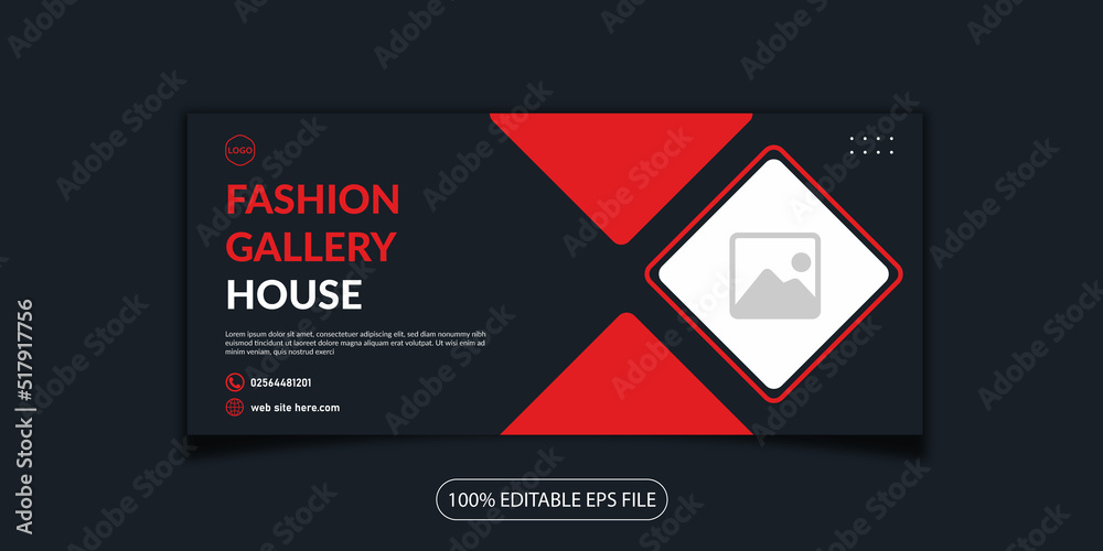 Fashion gallery facebook cover page timeline web ad banner template ...