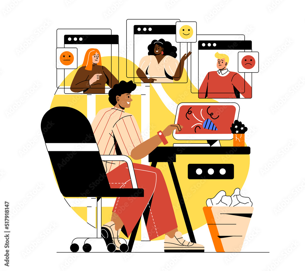 User experiences concept. Man chooses employee, freelancer or service ...