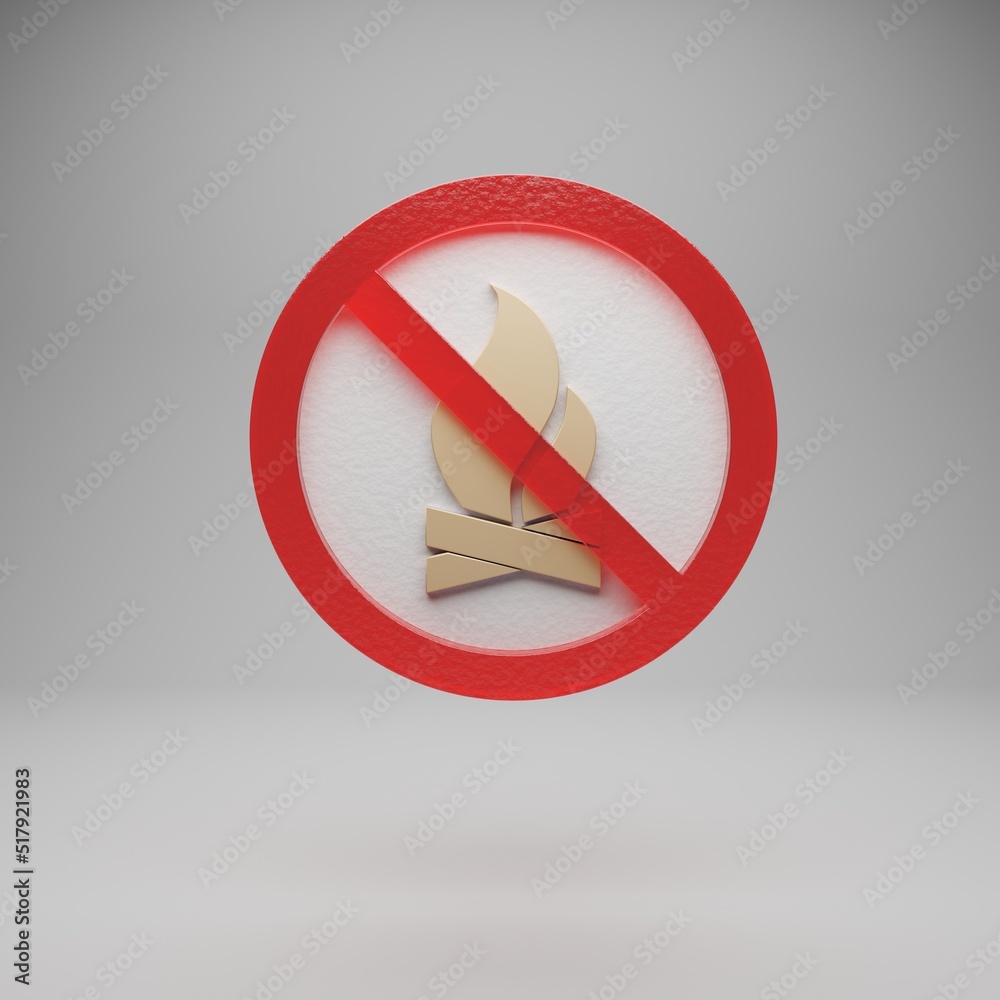 Beautiful abstract illustration Fire, flame, forbidden, prohibition ...