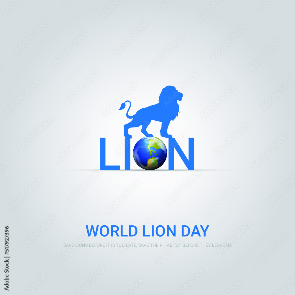World lion day animal day creative design for poster banner vector ...