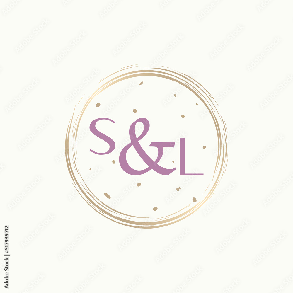 Simple and unique letter or word SL sans serif font with beauty brush ...