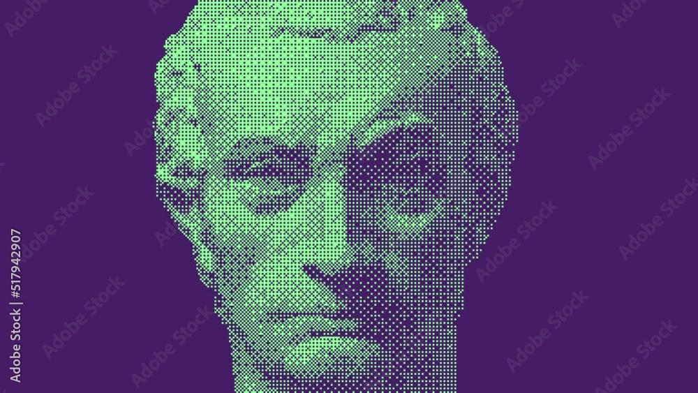 Modern creative concept video 4K with colored graphic sculpture. GIF ...