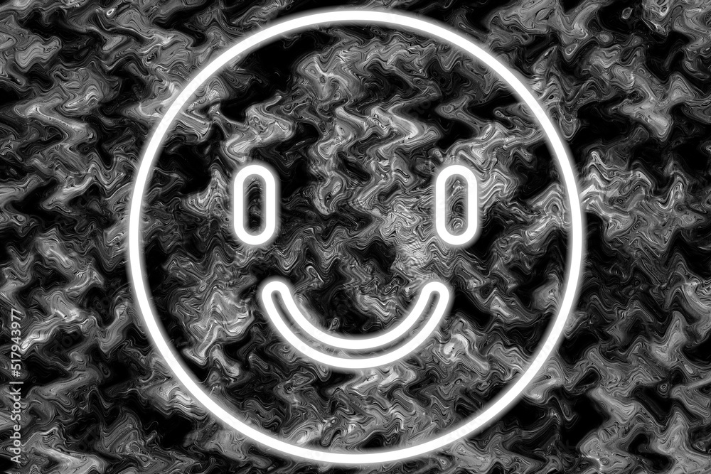 Modern creative abstract background with blacked graphic emoticon ...