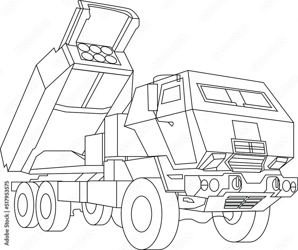 Vecteur Stock Vector isolated illustration HIMARS silhouette | Adobe Stock