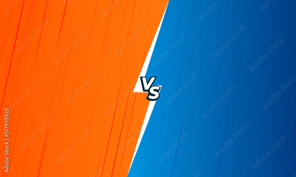 Versus screen design template in comic style, battle title in orange ...
