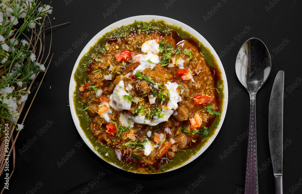 Chole tikki chaat also called aloo tikki chole is a popular Indian ...