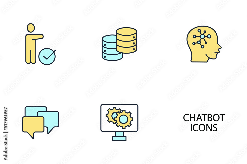 Chatbot icons set . Chatbot pack symbol vector elements for infographic ...