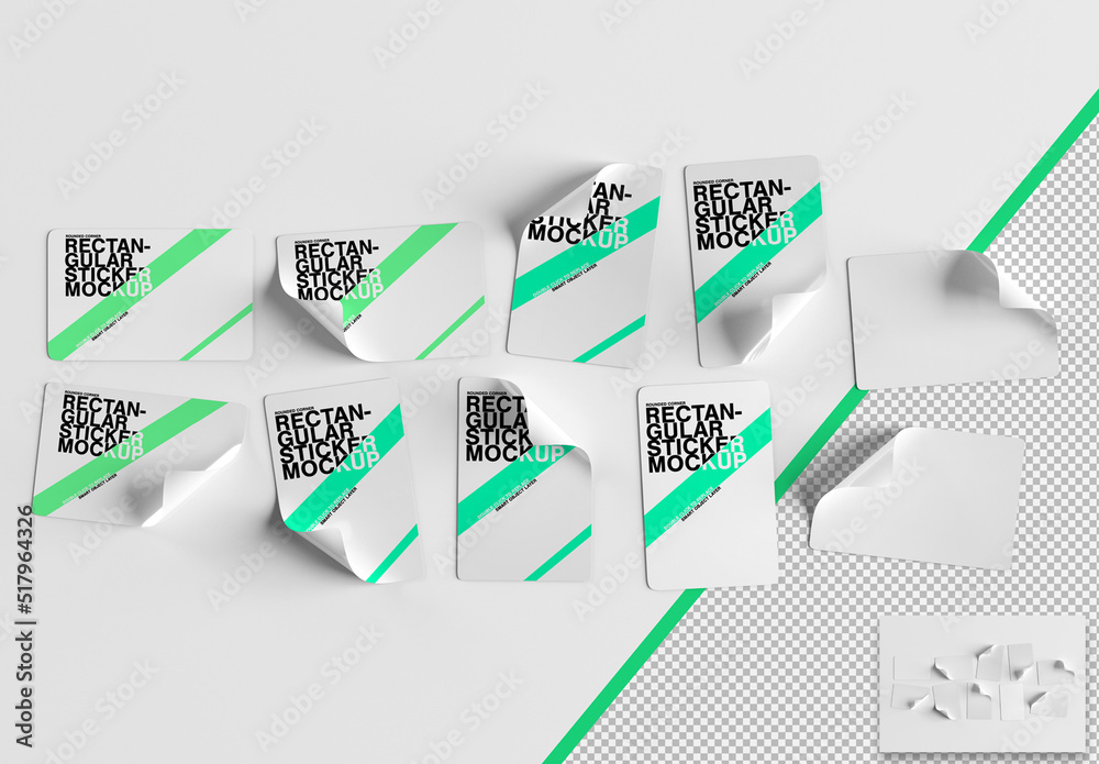 Mock Up of a Stickers Stock Template | Adobe Stock