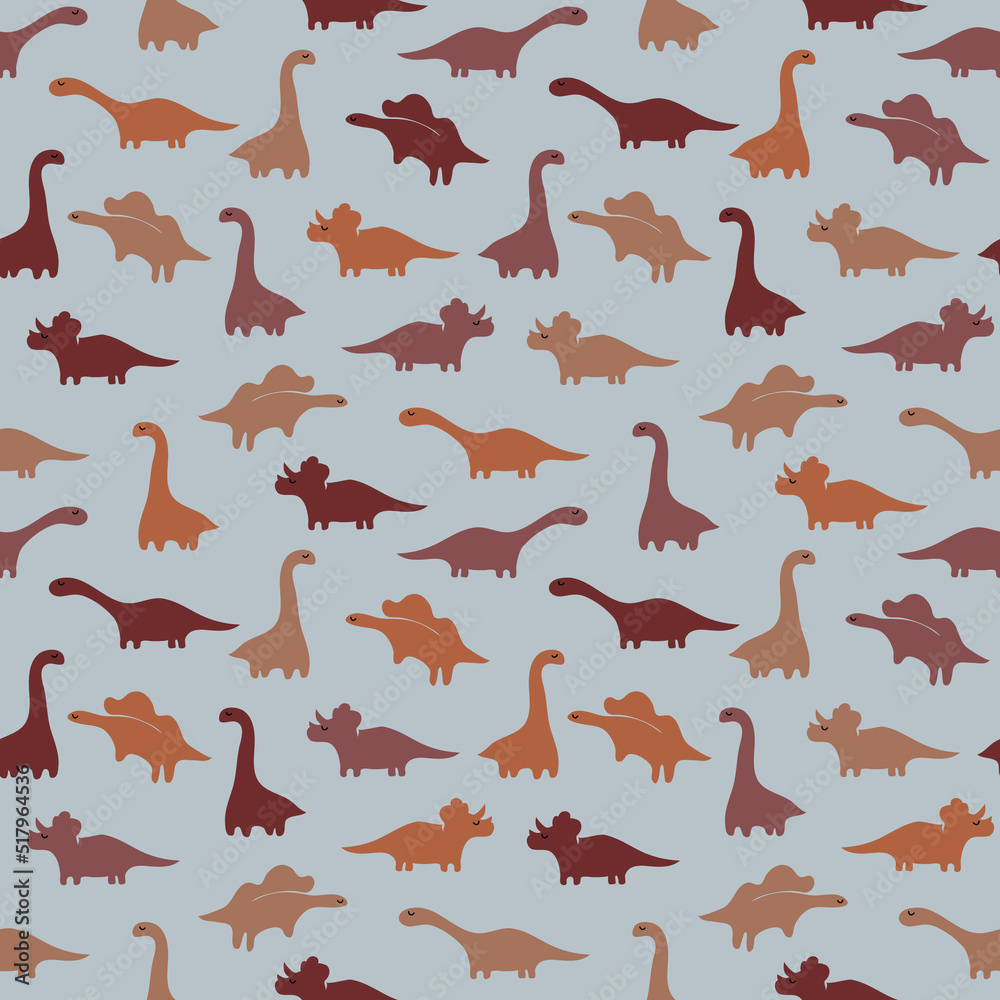 dinosaur vector seamless pattern predator dino character print cartoon ...