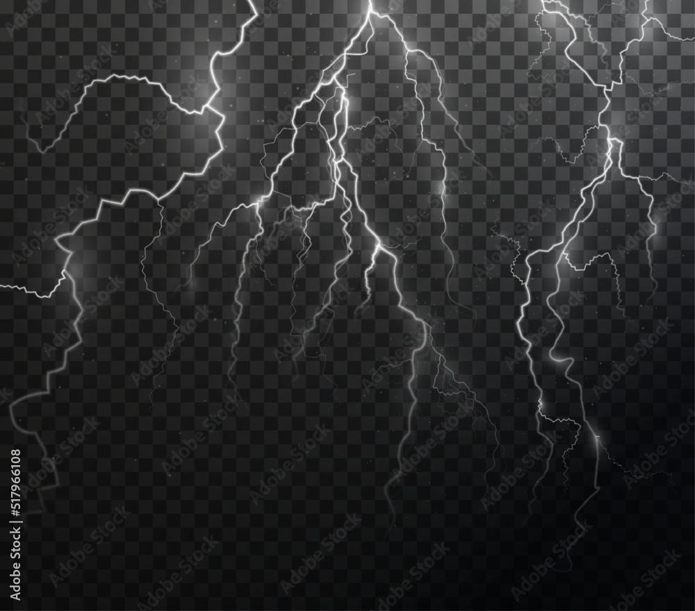 Light white isolated vector lightning png. Magic light abstract lines ...