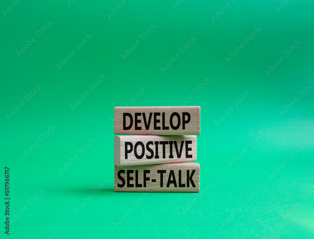 Develop positive self-talk symbol. Concept words Develop positive self ...
