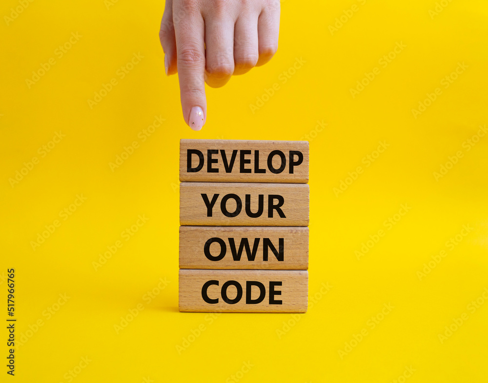 Develop your own code symbol. Concept words Develop your own code on ...