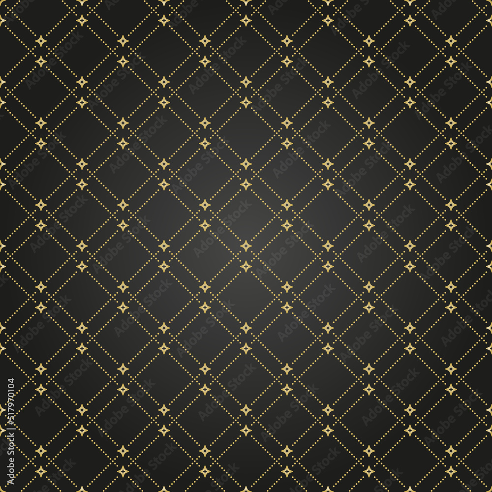 Geometric vector black and golden dotted pattern. Seamless abstract ...
