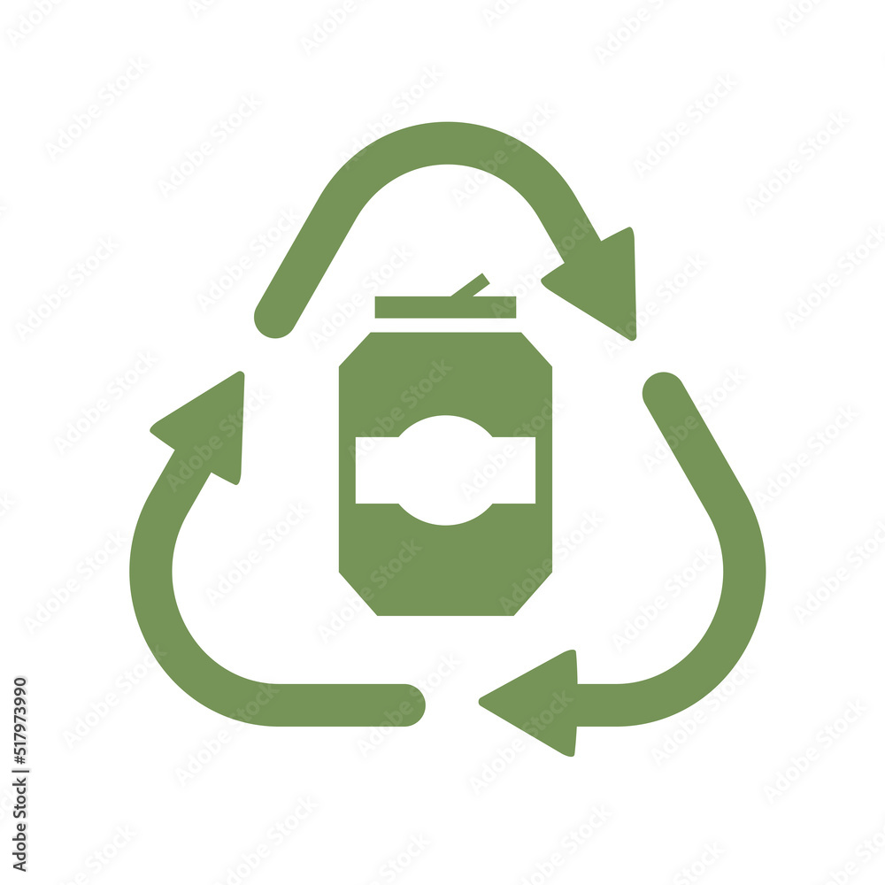 Recycle aluminum can recycle vector symbol isolated on white background ...