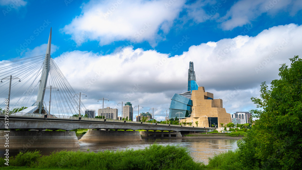 Dramatic cloudscape and landscape with the views of Esplanade Riel ...