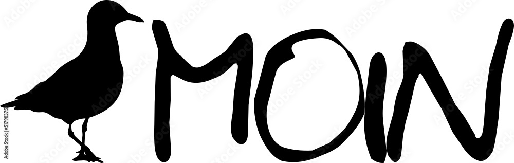 Moin mit Möwe - SVG Grafik Stock-Vektorgrafik | Adobe Stock