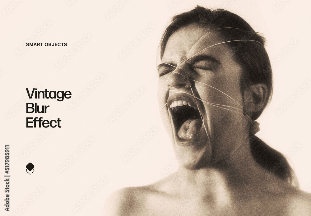 Vintage Film Blur Photo Effect Mockup Stock Template | Adobe Stock