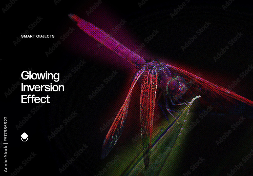 Neon Glow X-Ray Photo Effect Mockup Stock Template | Adobe Stock