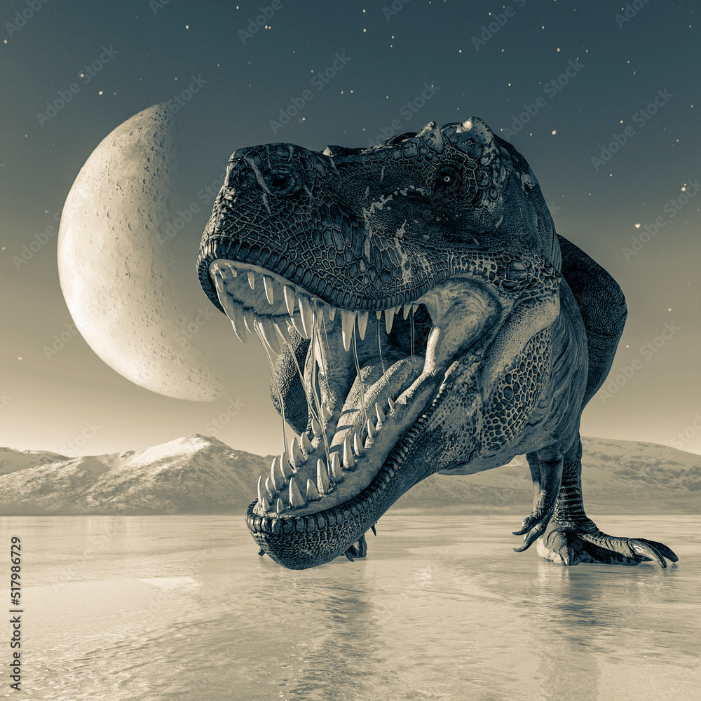 Photo & Art Print tyrannosaurus rex is resting on ice age, DM7