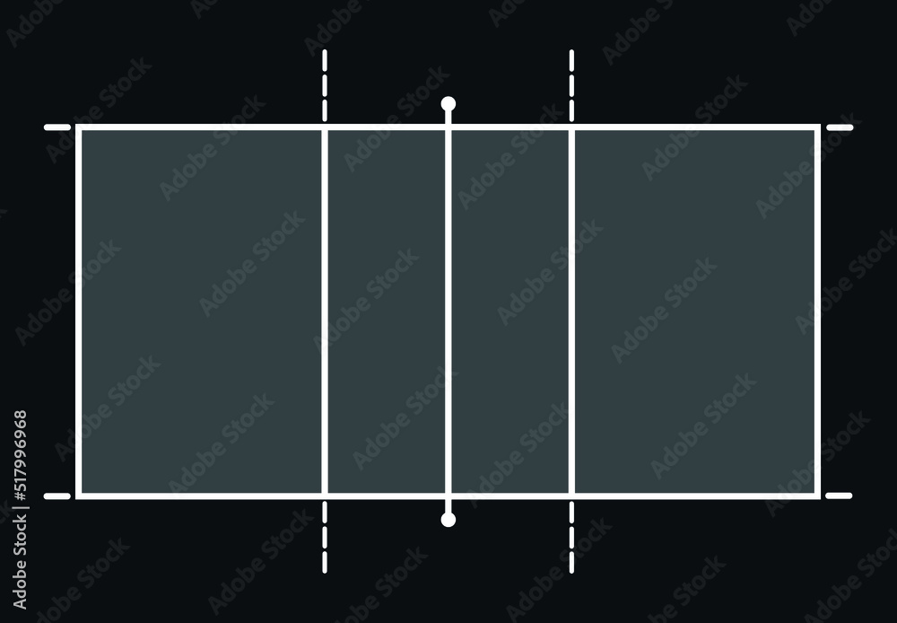 Vector illustration of a volleyball court and all court markings Stock ...