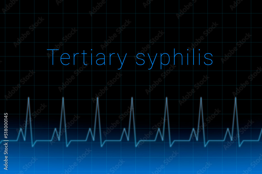 Tertiary syphilis disease. Tertiary syphilis logo on a dark background ...