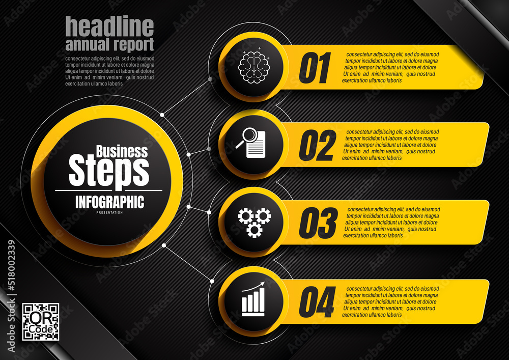 infographics design, 4 process chart diagram template for presentation ...