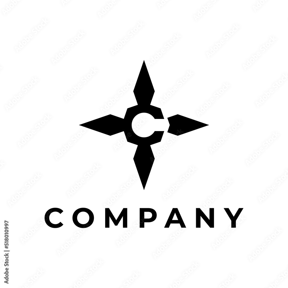 letter C compass logo design Stock Vector | Adobe Stock