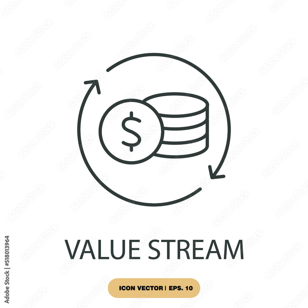value stream icons symbol vector elements for infographic web Stock ...