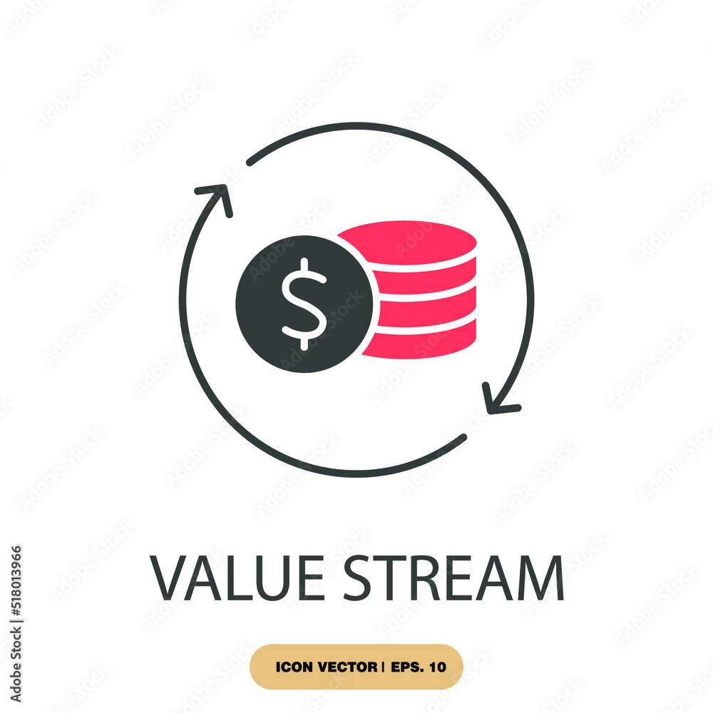 value stream icons symbol vector elements for infographic web Stock ...