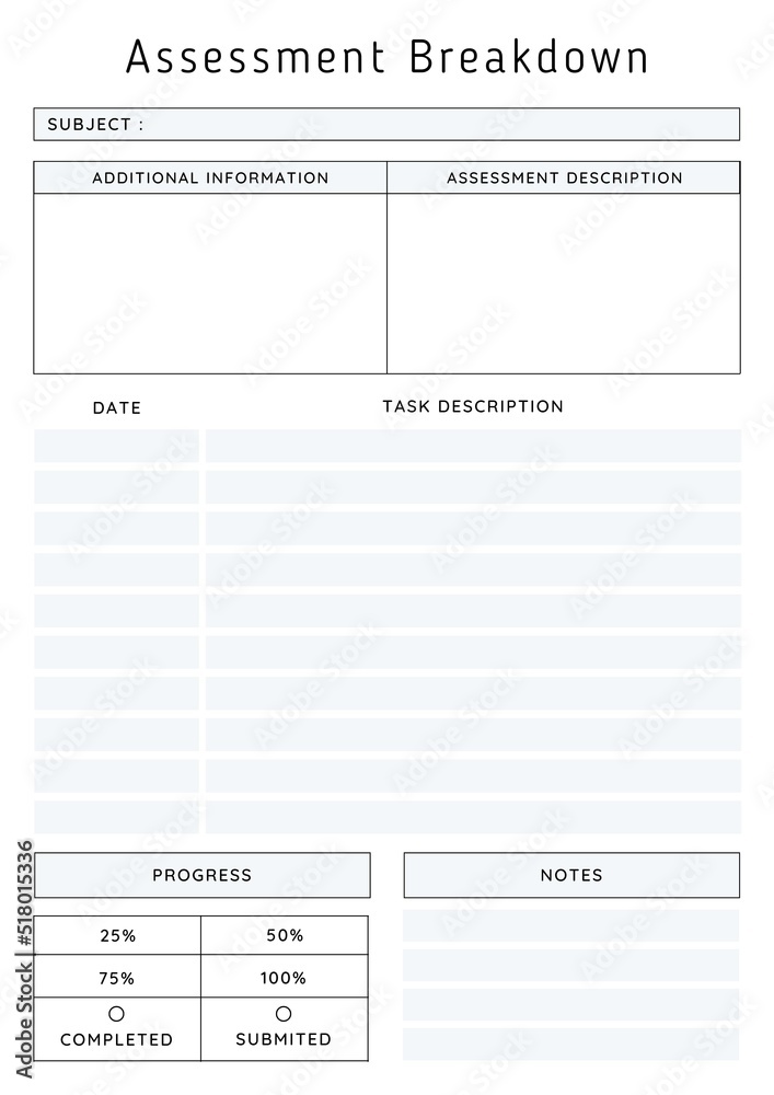 Assessment Breakdown ilustración de Stock | Adobe Stock