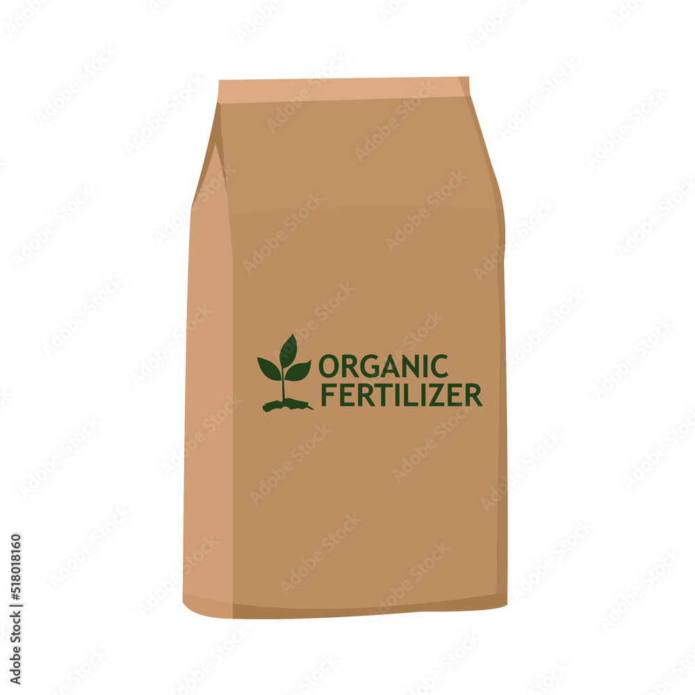 Vektor illustration fertilizer bag, rice sack, sand bag, agriculture ...