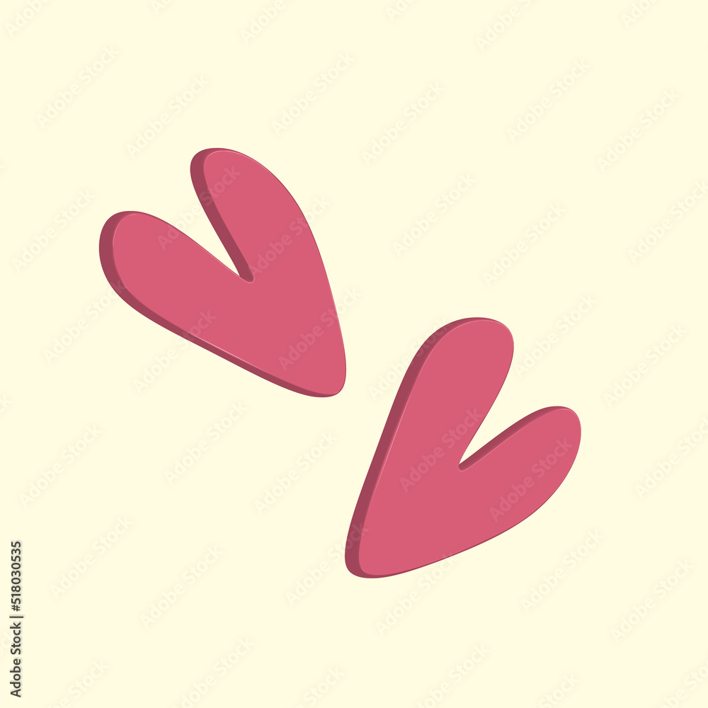 Twin love icon illustration, pink color best for your decoration images ...