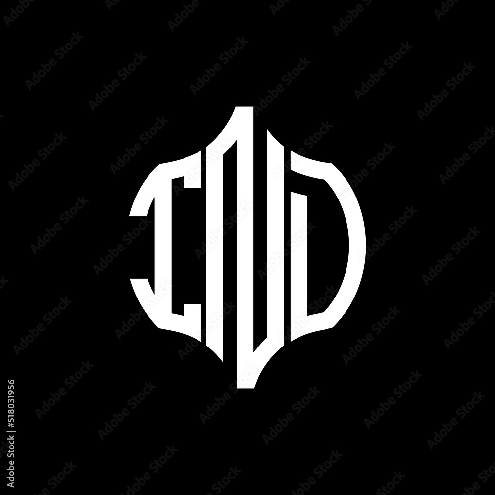 IND letter logo. IND best black background vector image. IND Monogram ...