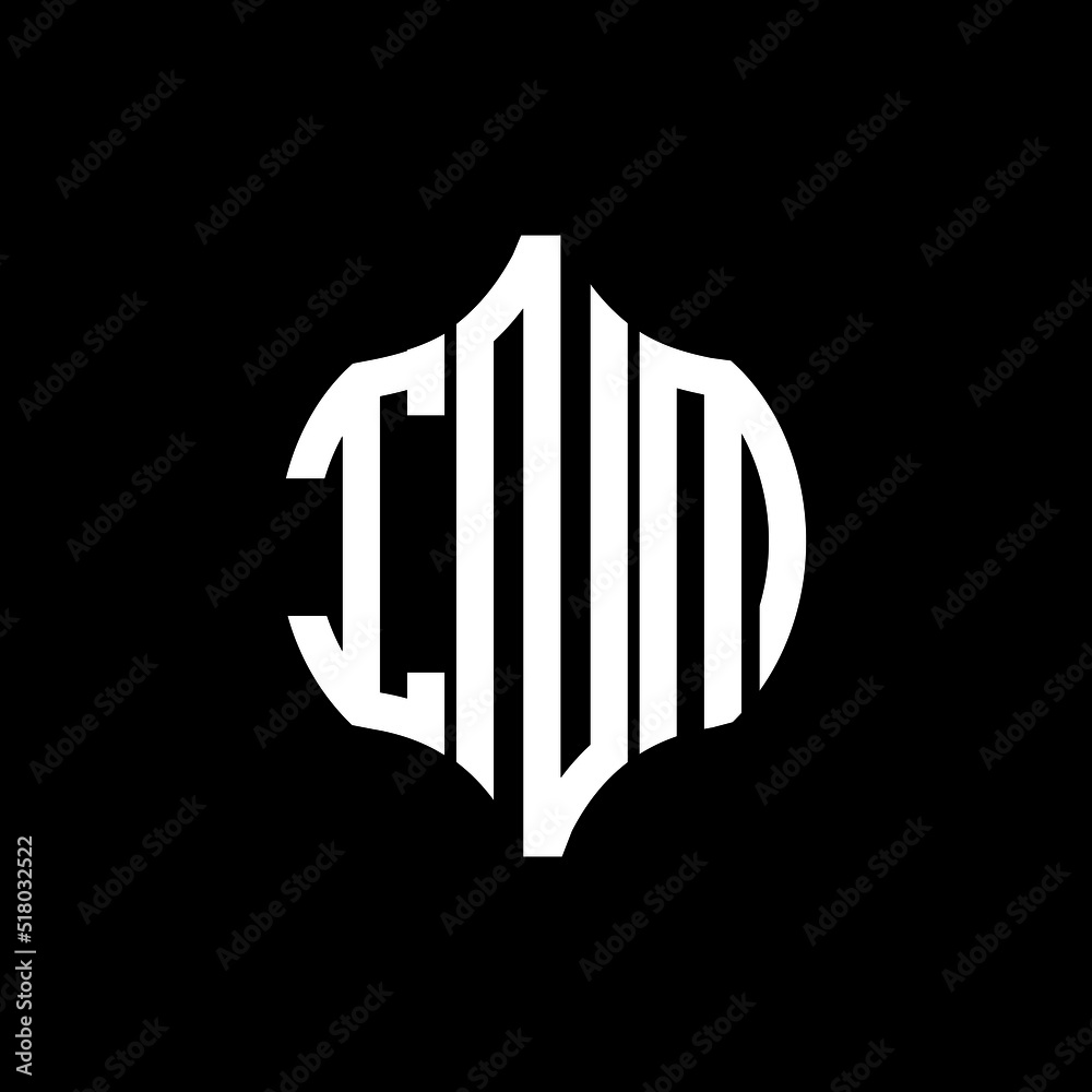 INM letter logo. INM best black background vector image. INM Monogram ...