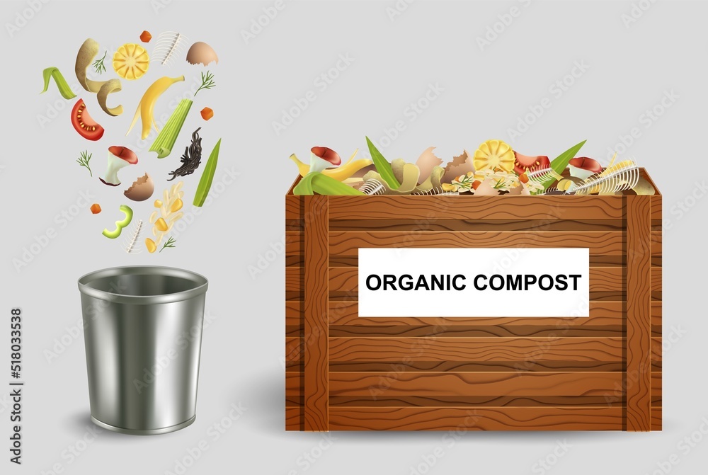 Organic compost vector food waste recycle concept Stock Vector | Adobe ...