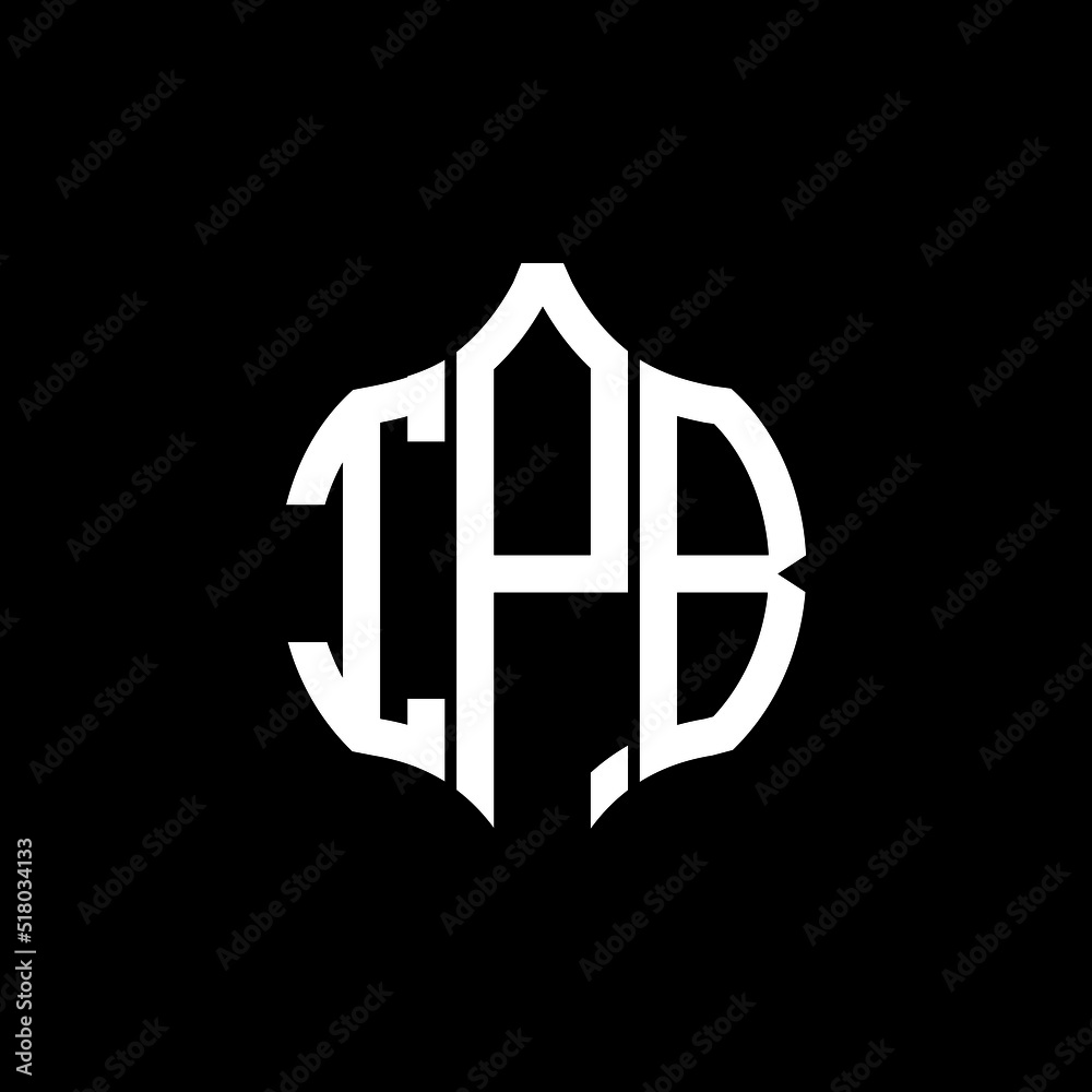 IPB letter logo. IPB best black background vector image. IPB Monogram ...